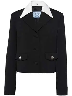 Prada Contrast-trim Wool Blazer