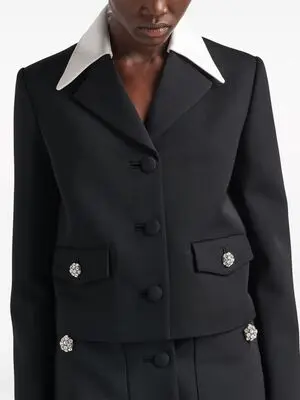 Prada Contrast-trim Wool Blazer