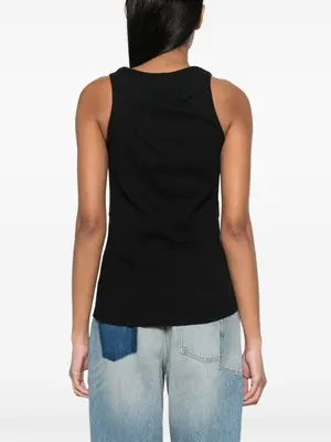 Gauchère Round-neck Tank Top - Black