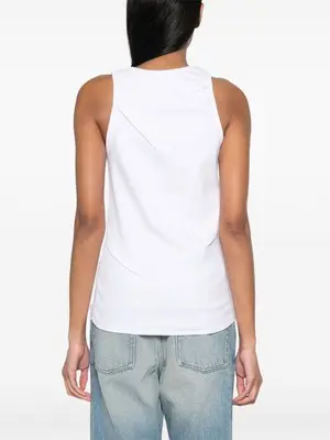 Gauchère Round-neck Tank Top - White