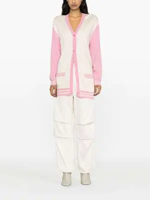 Moschino Monogram-jacquard Virgin Wool-blend Cardigan
