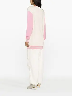 Moschino Monogram-jacquard Virgin Wool-blend Cardigan