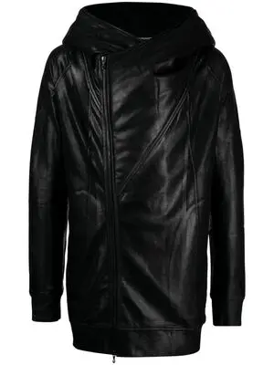 JULIUS Off-centre Faux-leather Jacket