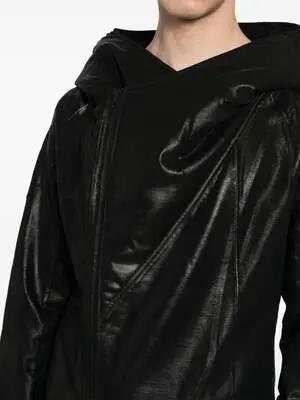 JULIUS Off-centre Faux-leather Jacket