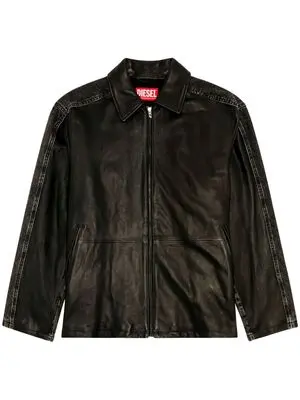 DIESEL® L-stoller Panelled Leather Jacket