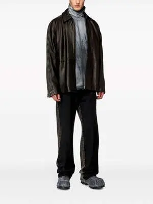 DIESEL® L-stoller Panelled Leather Jacket