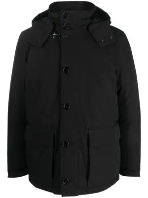 FAY Slouch-hood Padded Jacket - Black