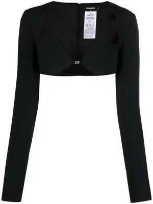 Dsquared2 Long-sleeved Cropped Top - Black