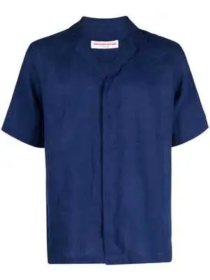 Orlebar Brown Maitan Notched-collar Linen Shirt - Blue