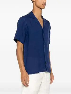 Orlebar Brown Maitan Notched-collar Linen Shirt - Blue