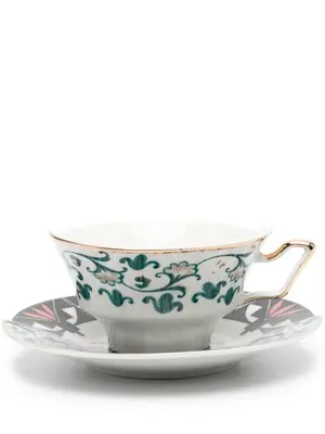 SELETTI Hybrid Aspero Ceramic Tea Cup Set - Black