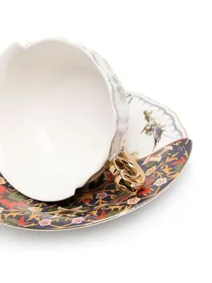 SELETTI Hybrid Kannauj Floral-print Tea Cup Set - Blue