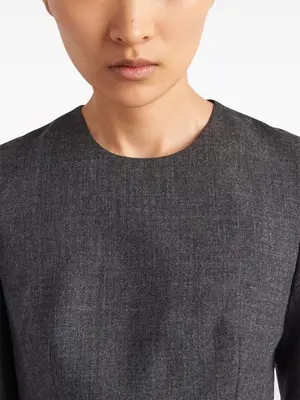 Prada Button-embellished Wool Minidress