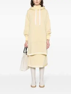 JIL SANDER Side-slits Knitted Hoodie - Yellow