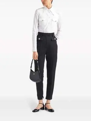 Prada Jewel-button Poplin Shirt