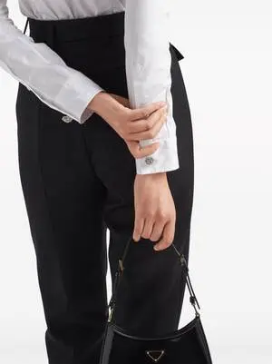 Prada Jewel-button Poplin Shirt