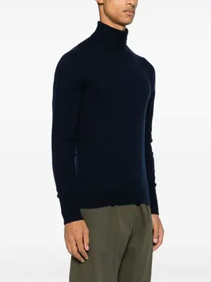 DRUMOHR Roll-neck Cashmere Sweater - Blue