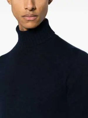 DRUMOHR Roll-neck Cashmere Sweater - Blue