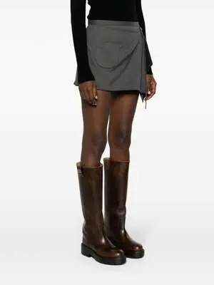 COURREGES Draped Virgin Wool-blend Mini Skirt