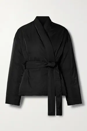 FERRAGAMO Belted Twill Down Wrap Jacket