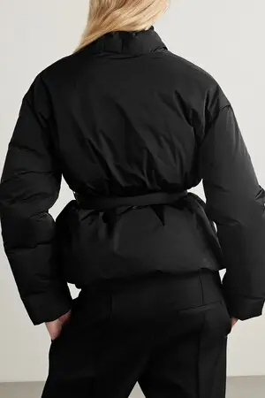 FERRAGAMO Belted Twill Down Wrap Jacket