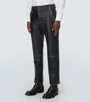 Alexander McQueen Straight Leather Pants