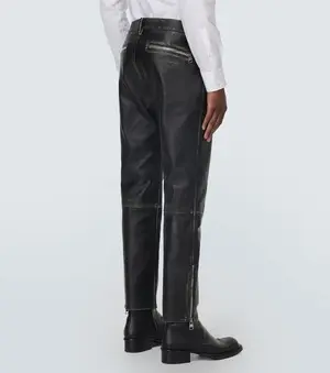 Alexander McQueen Straight Leather Pants