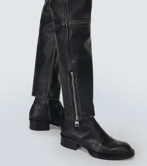 Alexander McQueen Straight Leather Pants