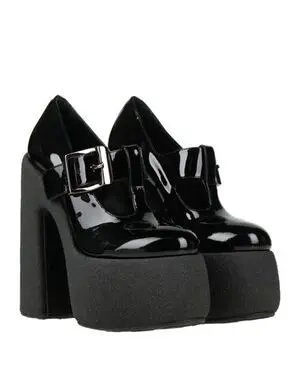 Casadei Patent-effect Leather Loafers With Block Heel - Black