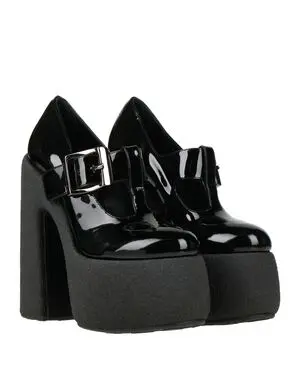 Casadei Patent-effect Leather Loafers With Block Heel - Black