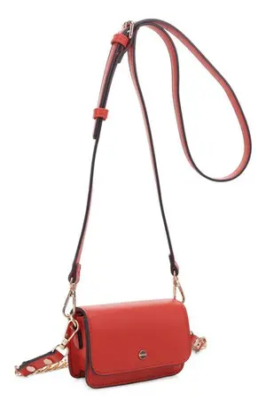MALI + LILI Tanya Vegan Leather Crossbody Bag - Red