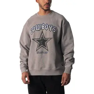 THE WILD COLLECTIVE Dallas Cowboys Distressed Pullover Sweatshirt - Gray