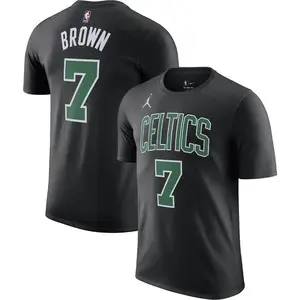 JORDAN BRAND Jaylen Brown Boston Celtics 2022/23 Statement Edition Name & Number T-shirt - Black