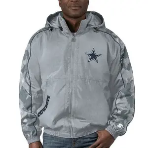 STARTER Dallas Cowboys Throwback Thursday Night Lights Hoodie Full-zip Jacket - Silver