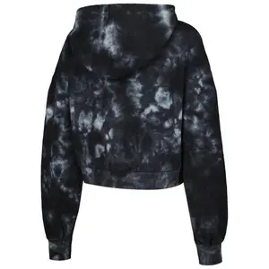 THE WILD COLLECTIVE Chicago Bulls Tie-dye Cropped Pullover Hoodie