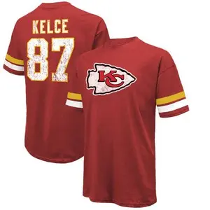 MAJESTIC THREADS Travis Kelce Kansas City Chiefs Name & Number Oversize Fit T-shirt - Red