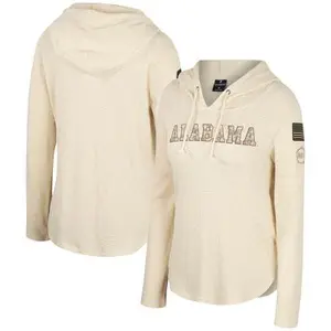 COLOSSEUM Alabama Crimson Tide Oht Military Appreciation Raglan Long Sleeve Hoodie T-shirt - Cream