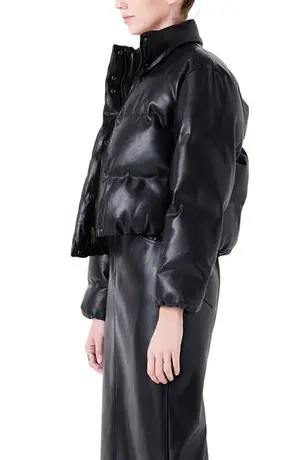 GREY LAB Crop Puffer Jacket - Black