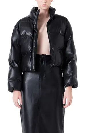 GREY LAB Crop Puffer Jacket - Black