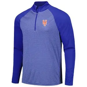 LEVELWEAR New York Mets Charter Striped Raglan Quarter-zip Top - Royal