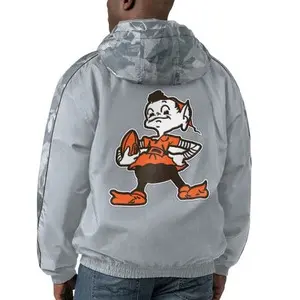 STARTER Cleveland Browns Thursday Night Gridiron Throwback Full-zip Jacket - Gray