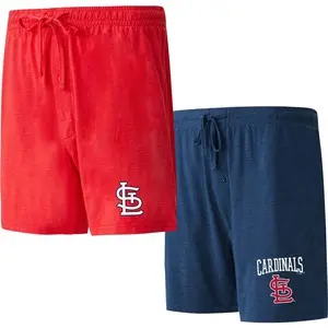 CONCEPTS SPORT Navy St. Louis Cardinals Two-pack Meter Sleep Shorts - Red