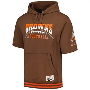 Mitchell & Ness Cleveland S Pre-game Short Sleeve Pullover Hoodie