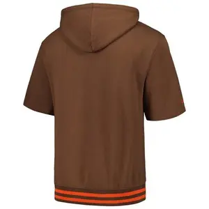 Mitchell & Ness Cleveland S Pre-game Short Sleeve Pullover Hoodie