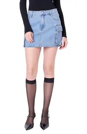 English Factory Cargo Mini Skirt - Denim
