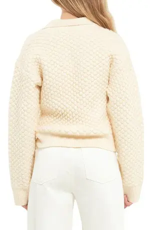 English Factory Textured V-neck Sweater