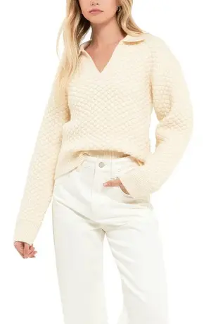 English Factory Textured V-neck Sweater
