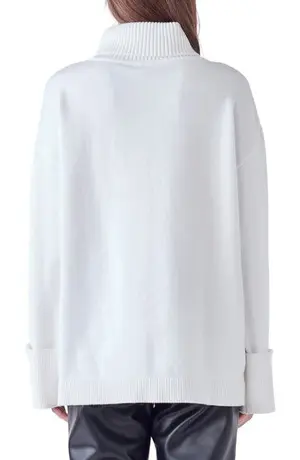 English Factory Oversized Turtleneck Sweater - Ivory