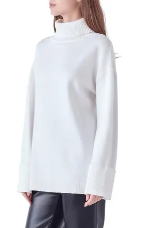 English Factory Oversized Turtleneck Sweater - Ivory