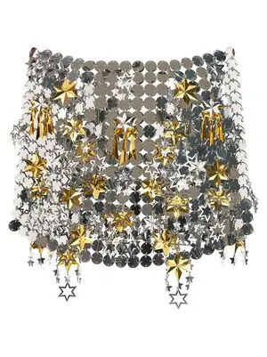 Rabanne PACO RABANNE Metallic Mesh Skirt - Silver